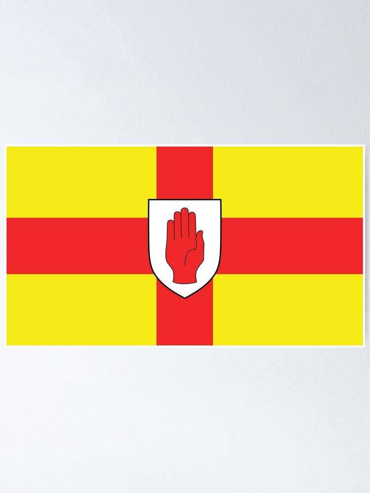 "Flag of Ulster, Red Hand Flag of Ulster" Poster for Sale by ...