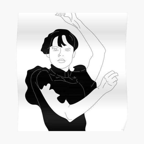 "Wednesday Addams Dancing" Poster for Sale by LineArted | Redbubble