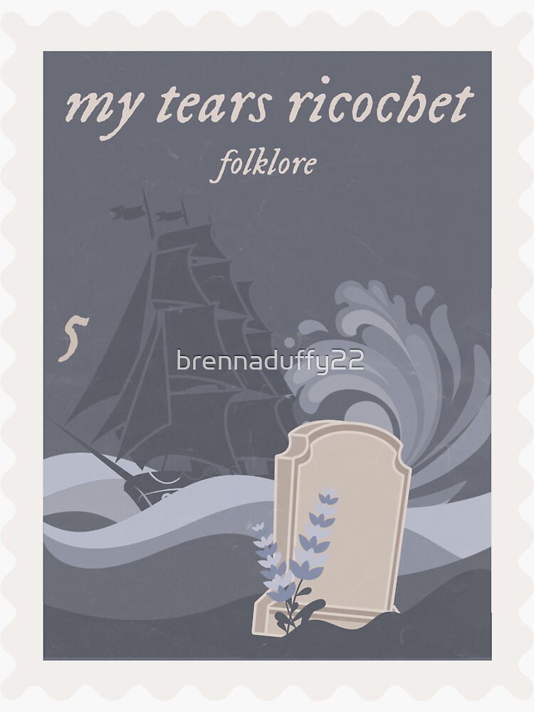 "My Tears Ricochet: Taylor Swift Folklore" Sticker for Sale by ...