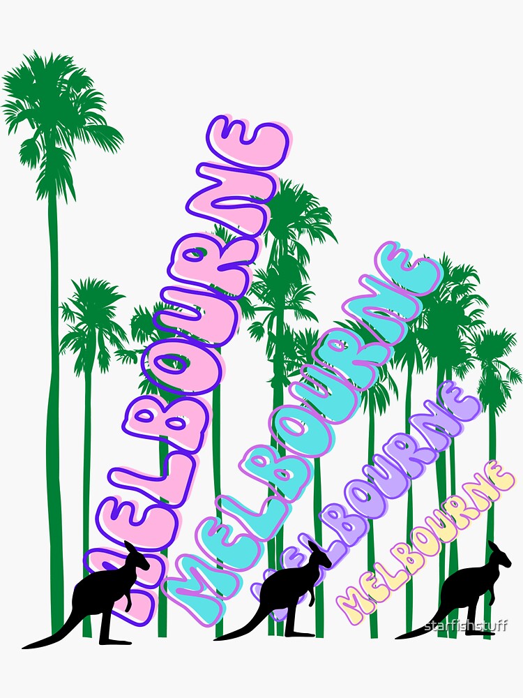 "MELBOURNE" Sticker for Sale by starfishstuff | Redbubble