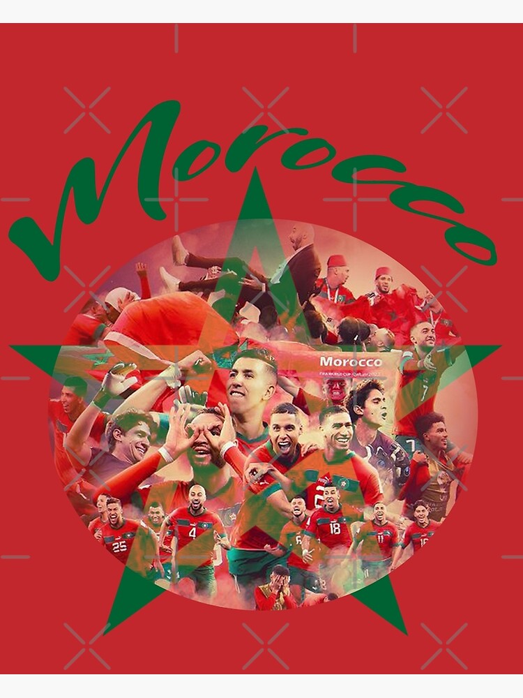 "Morocco Football Team World Cup 2022 With Moroccan Flag Colors" Poster ...