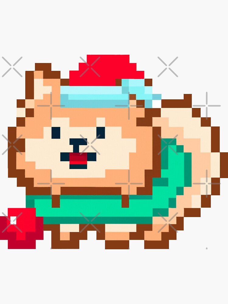 "Pomeranian pixel dog" Sticker for Sale by shirtkosa | Redbubble