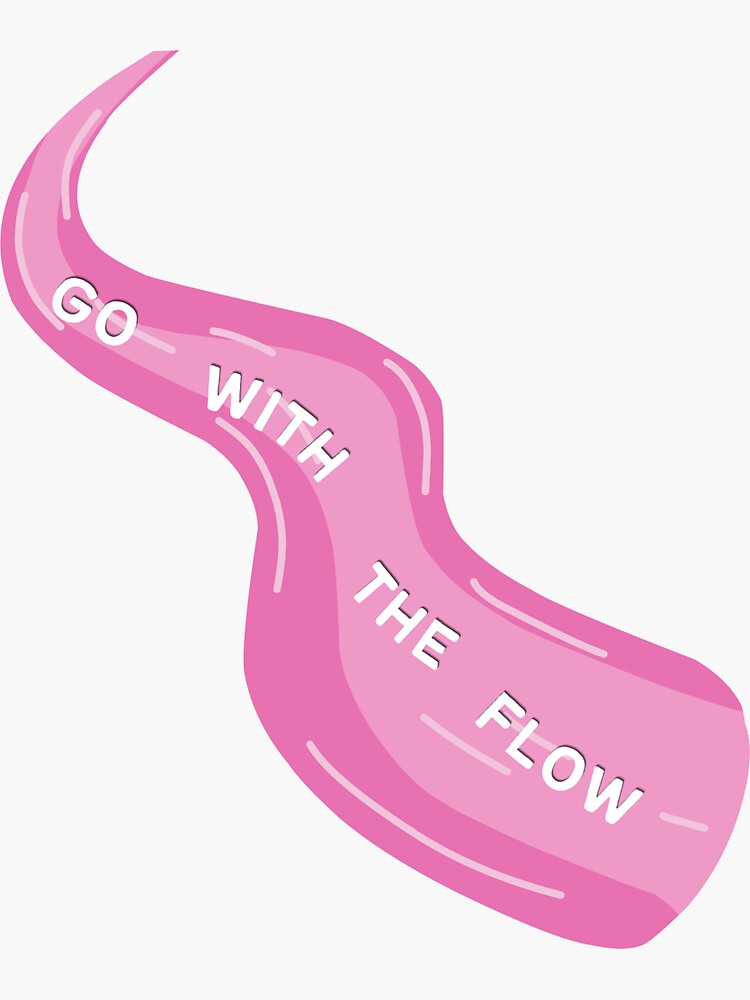 "go with the flow" Sticker for Sale by indiecottage | Redbubble