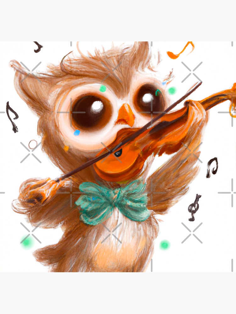 "Owl playing violin" Sticker for Sale by WorldOfFairies | Redbubble