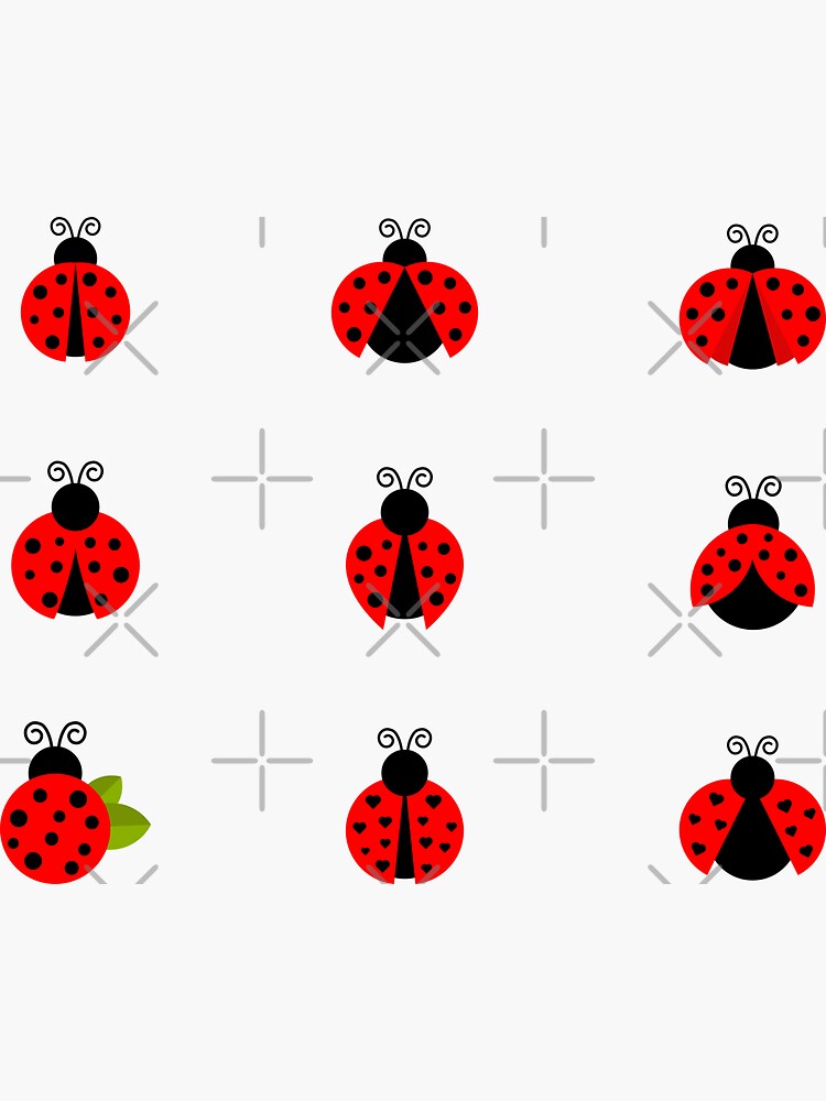 " Ladybugs Stickers Pack" Sticker for Sale by DesignGoodStore | Redbubble