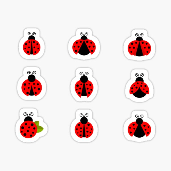 " Ladybugs Stickers Pack" Sticker for Sale by DesignGoodStore | Redbubble