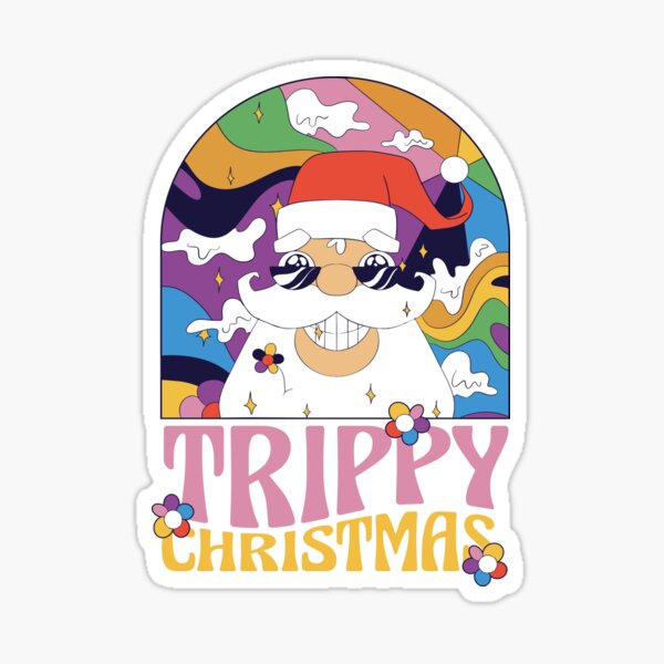 "Funny Trippy Retro Santa - Christmas 2022 2023" Sticker for Sale by ...