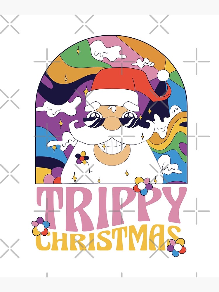 "Funny Trippy Retro Santa - Christmas 2022 2023" Poster for Sale by ...