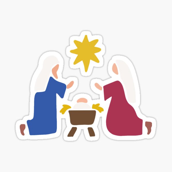 "Nativity Scene - Christmas - Jesus - Manger" Sticker for Sale by ...