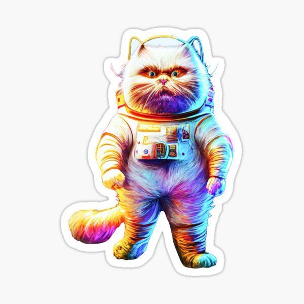 "Cute Spaceman Astronaut, Grumpy Cat In Space Suit" Sticker for Sale by ...
