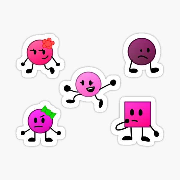 "Pink Color Character Sticker Pack" Sticker for Sale by Jordan Baumann ...
