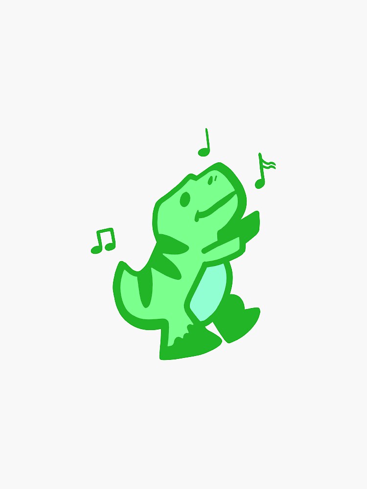 "Dancing Dino (Green)" Sticker for Sale by Artistjensen | Redbubble