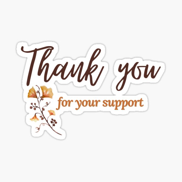 "Thank you for your support | Thank you quotes" Sticker for Sale by ...