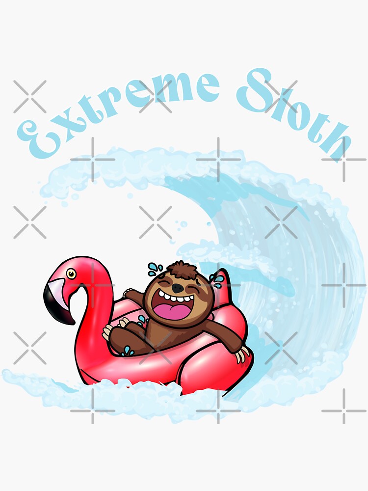 "Funny summer surfing a flamingo sloth" Sticker for Sale by TipTopTapo ...