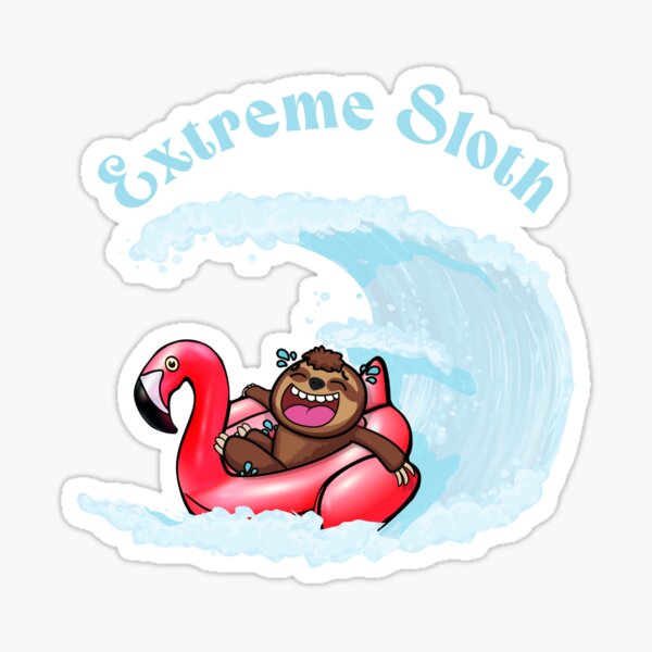 "Funny summer surfing a flamingo sloth" Sticker for Sale by TipTopTapo ...
