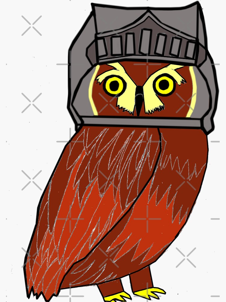 "Knight Owl" Sticker by EddRising | Redbubble