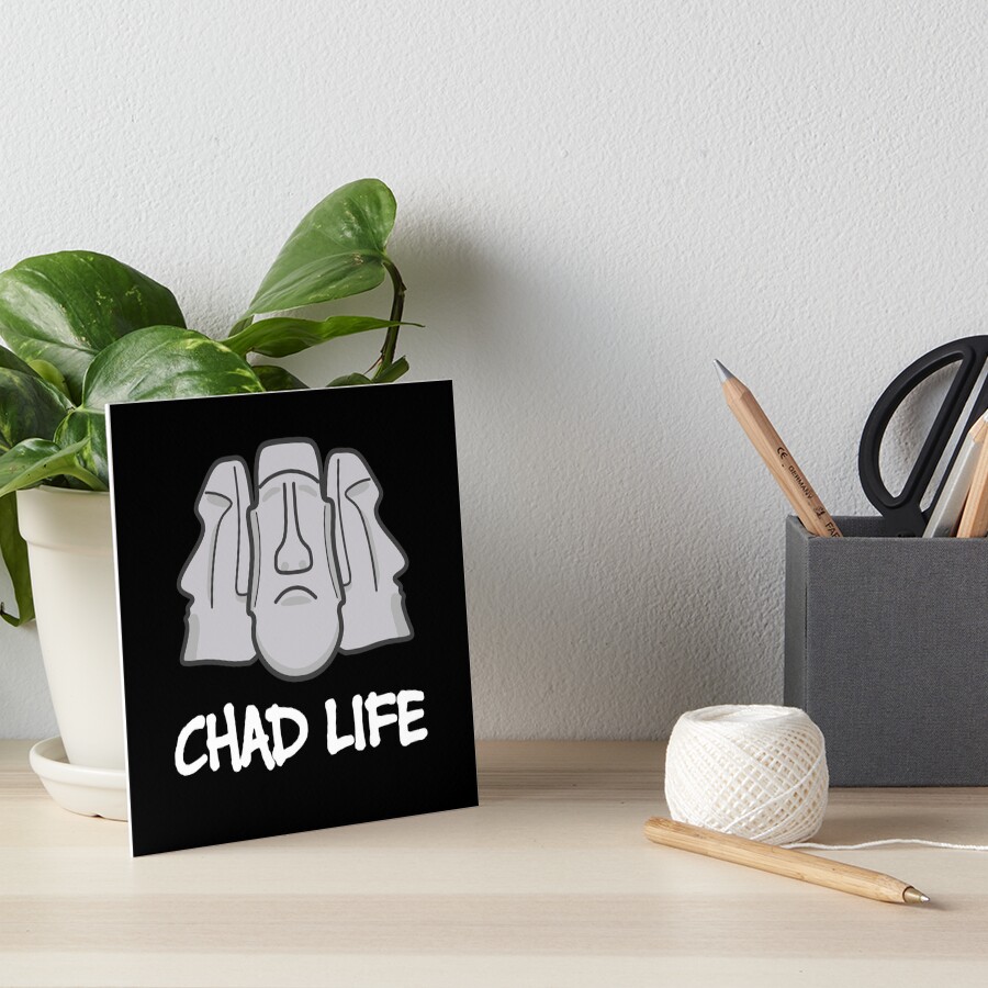 "Chad Life : Giga Chad Moai Statue" Art Board Print for Sale by ...