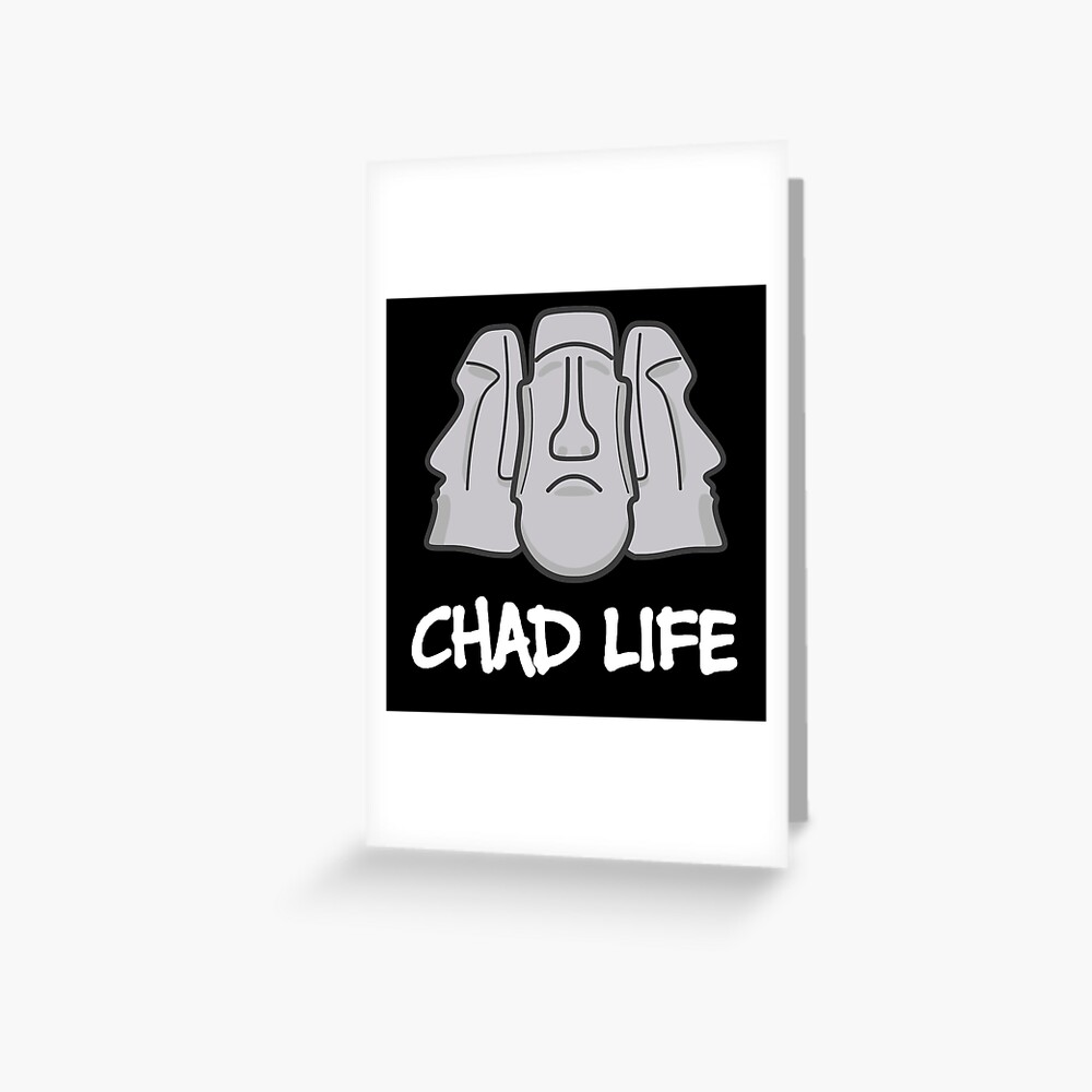 "Chad Life : Giga Chad Moai Statue" Greeting Card for Sale by ...