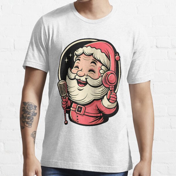 "Baby Pink Santa Claus Holding Microphone Christmas" T-shirt for Sale ...