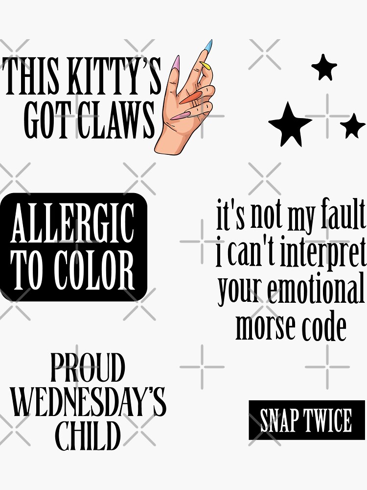 "Wednesday's quotes sticker pack" Sticker by stylesnspire | Redbubble