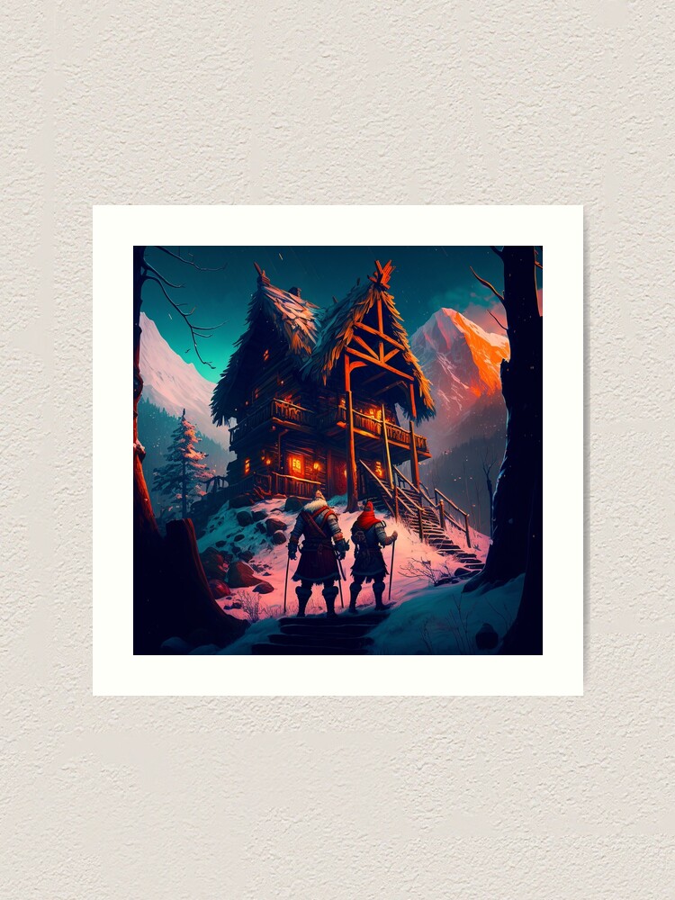 "Valheim Vikings Home" Art Print for Sale by AICreateWorlds | Redbubble