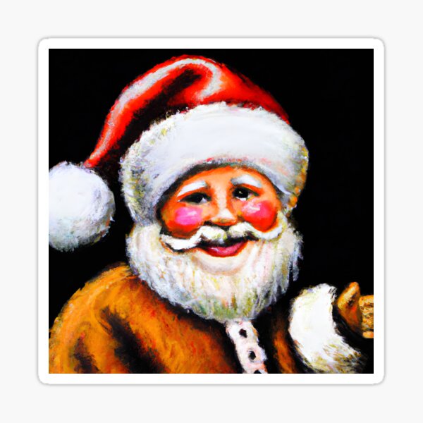 "A happy Santa Clause" Sticker for Sale by MyOilArt4you | Redbubble