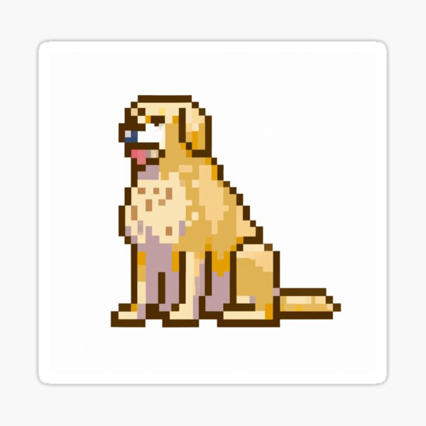 "Pixel Golden Retriever 2" Sticker for Sale by Pixel-Pet | Redbubble