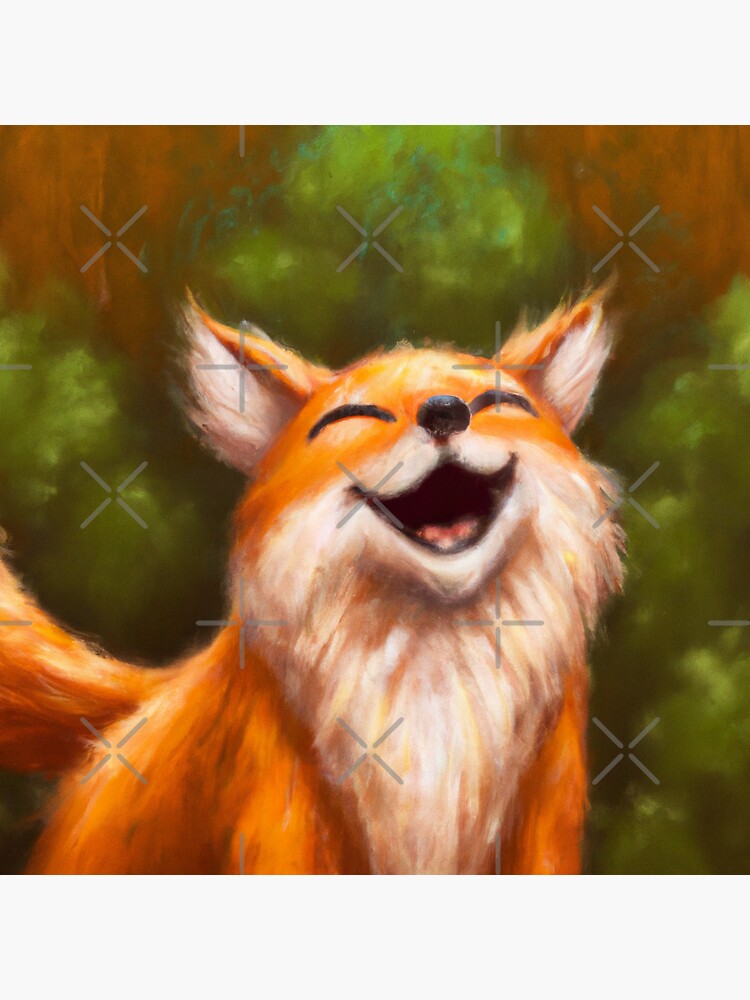 "A cute fox being happy" Sticker for Sale by MyOilArt4you | Redbubble