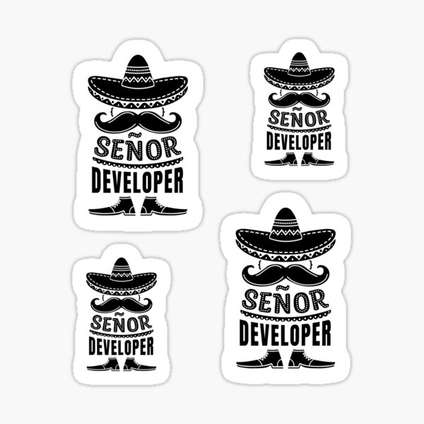 "Senor Developer Black Design" Sticker for Sale by DevBox | Redbubble