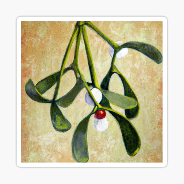 "A christmas Mistletoe" Sticker for Sale by MyOilArt4you | Redbubble