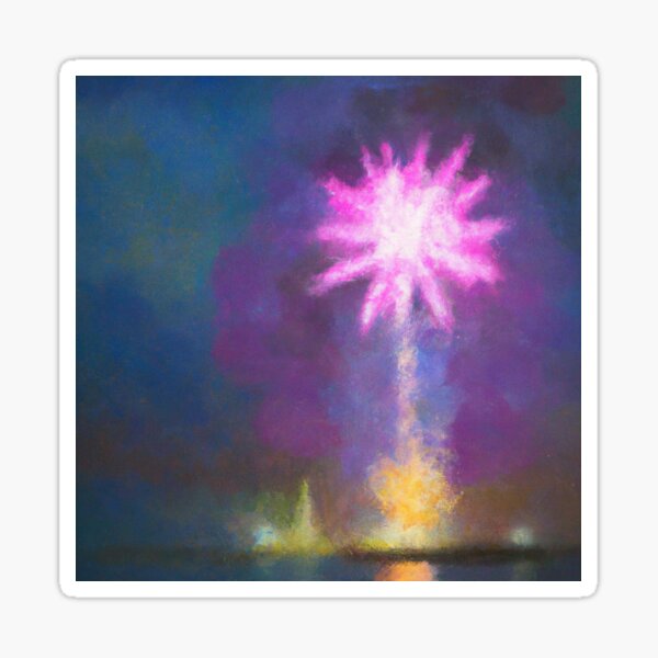 "firework at midnight" Sticker for Sale by MyOilArt4you | Redbubble