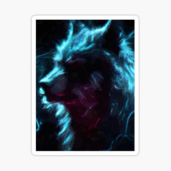 "Blue wolf character portrait " Sticker for Sale by emai-art | Redbubble