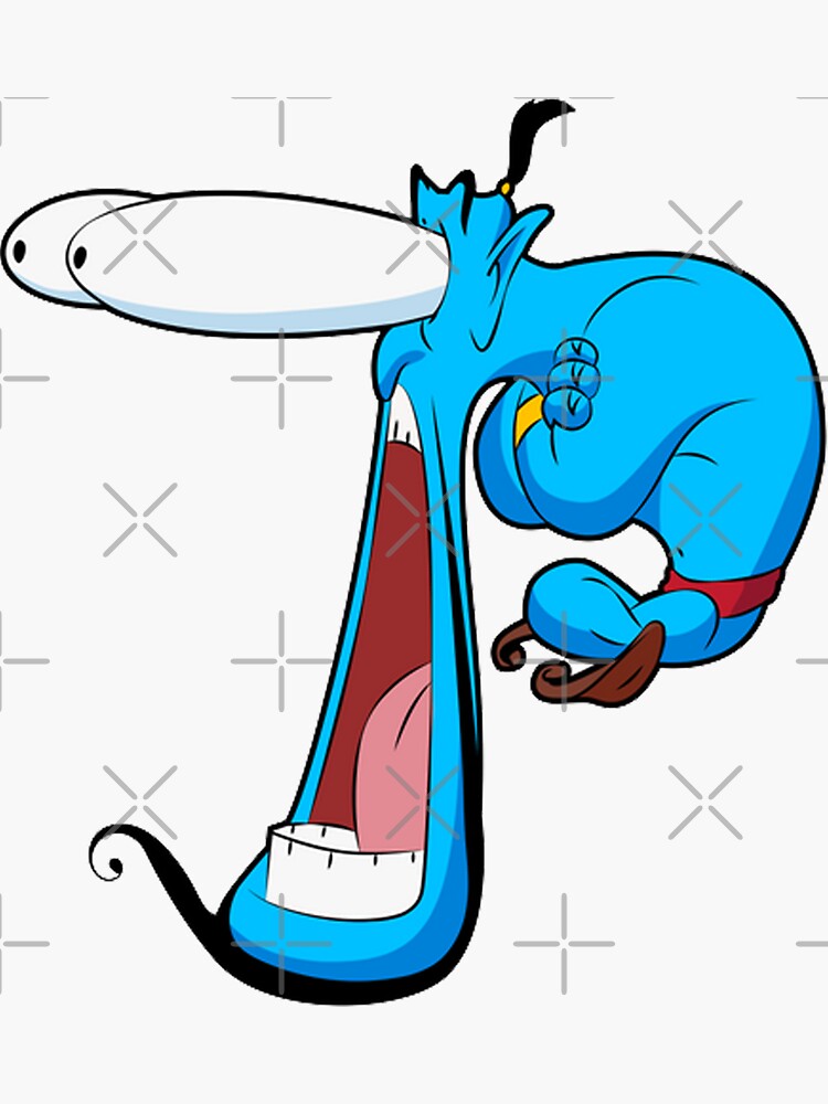 "aladdin genie shocked " Sticker for Sale by MrAlpha26 | Redbubble
