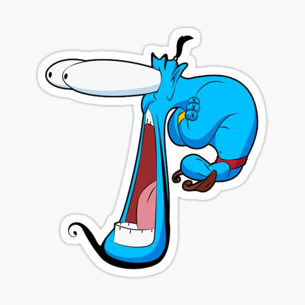 "aladdin genie shocked " Sticker for Sale by MrAlpha26 | Redbubble