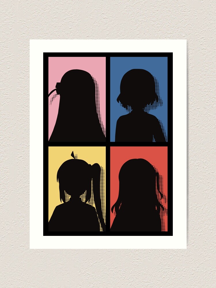 "All The Main Characters In Bocchi The Rock Anime In A Cute Minimalist ...