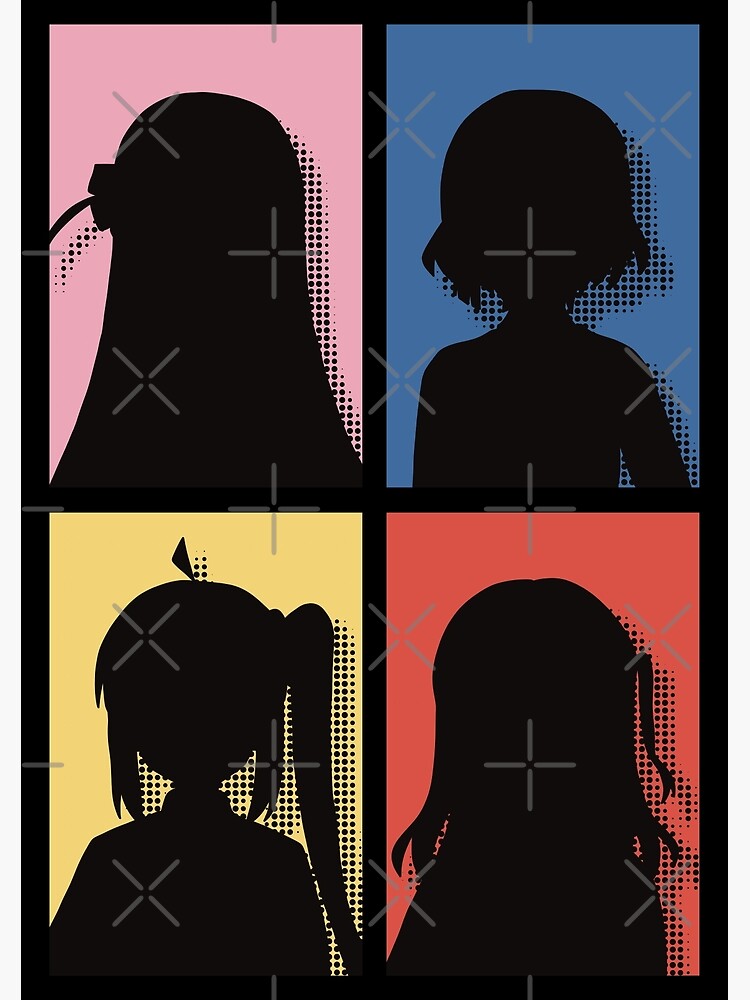 "All The Main Characters In Bocchi The Rock Anime In A Cute Minimalist ...