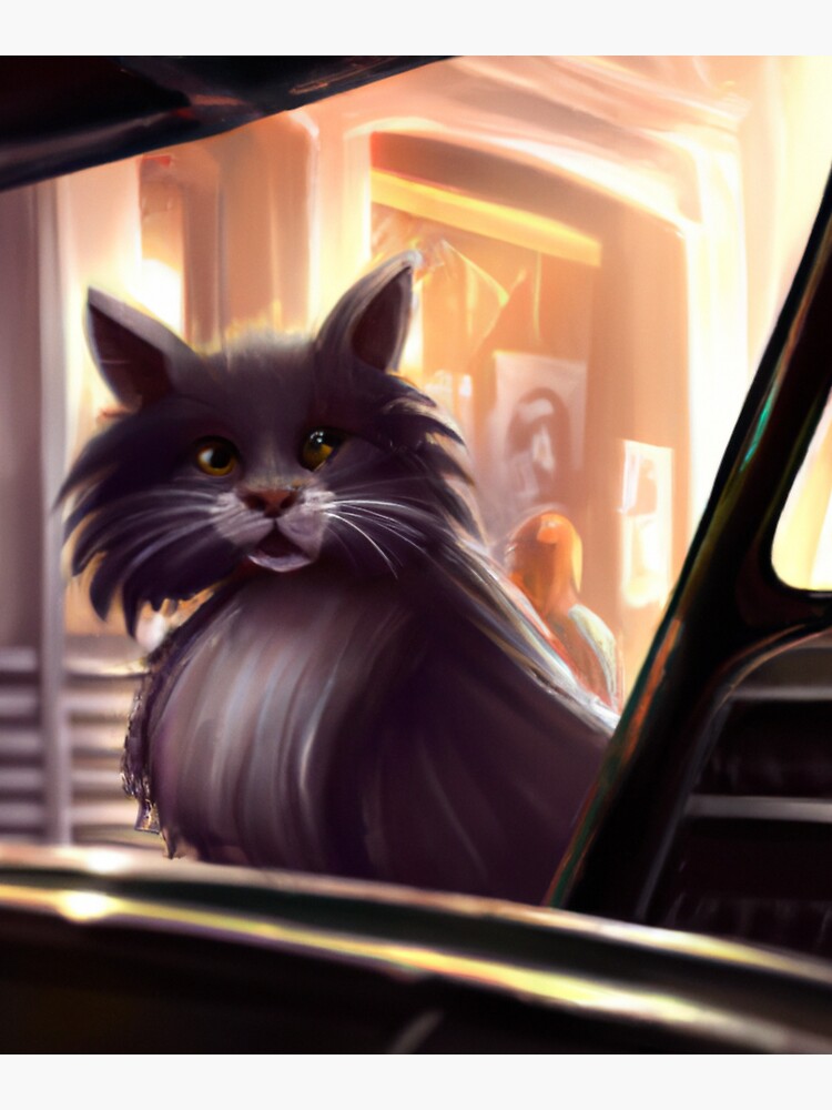 "Fluffy cat looking trough the window" Sticker for Sale by wertzug ...