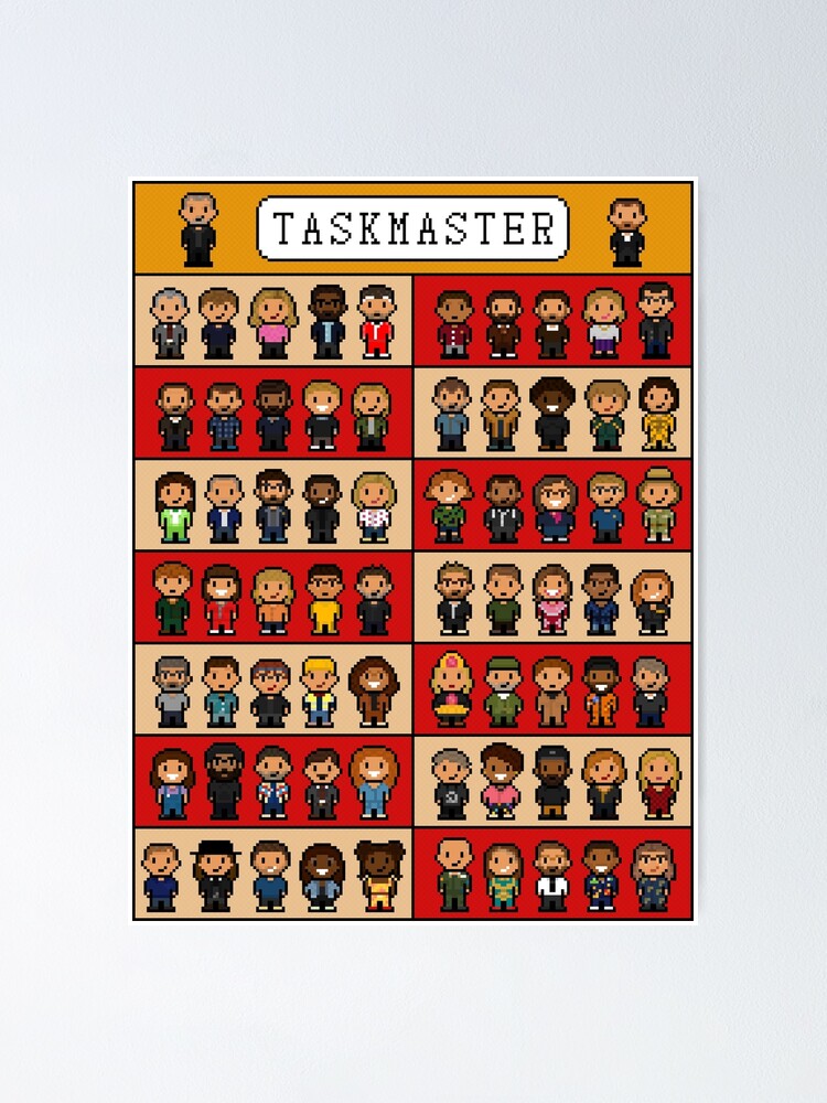 "Pixel Art Taskmaster series 1-14 design New." Poster for Sale by 8-BitBrookes | Redbubble