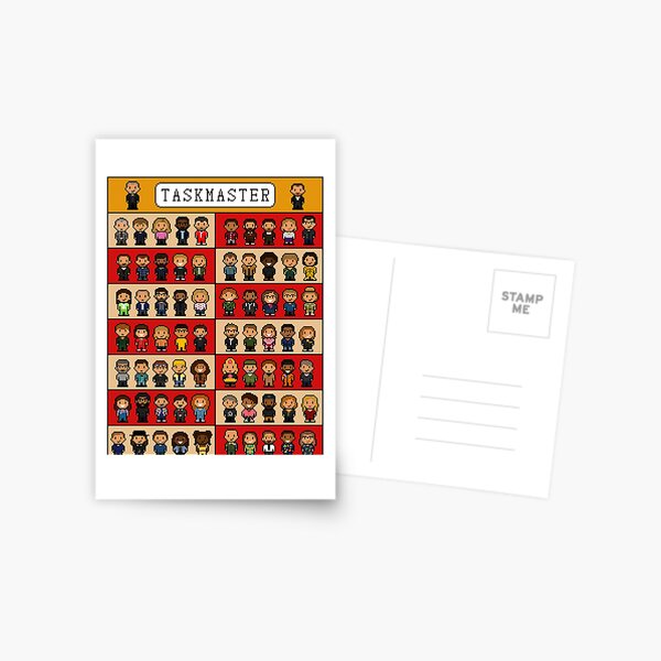 "Pixel Art Taskmaster series 1-14 design New." Postcard for Sale by 8 ...