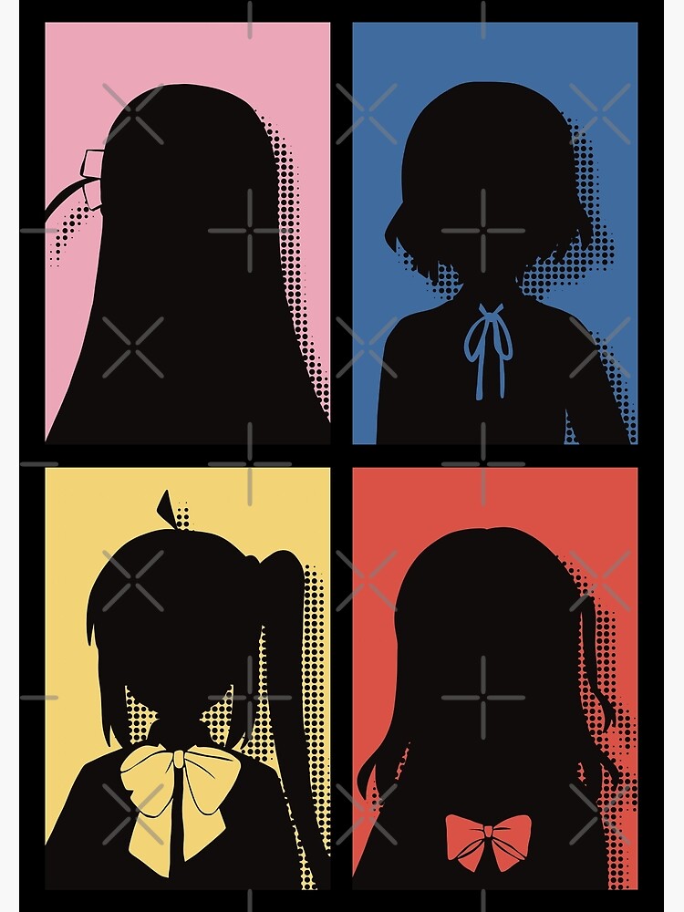 "All The Main Characters In Bocchi The Rock Anime In A Cute Minimalist ...