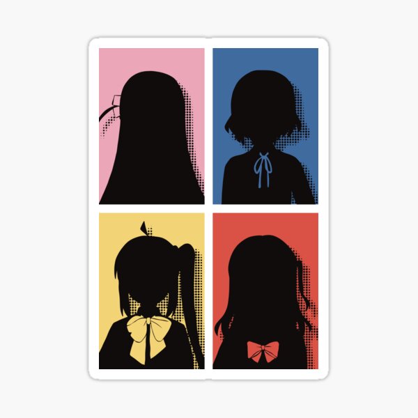 "All The Main Characters In Bocchi The Rock Anime In A Cute Minimalist ...