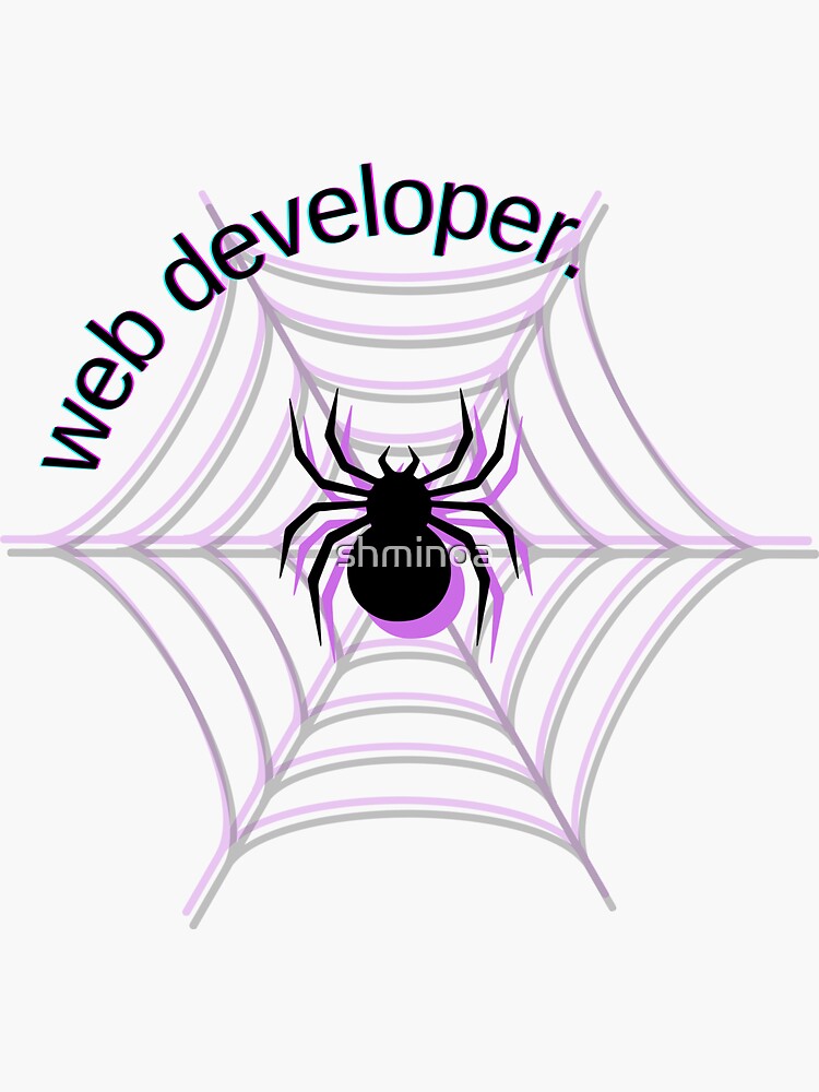 "Web Developer Spider Web Joke" Sticker for Sale by shminoa | Redbubble