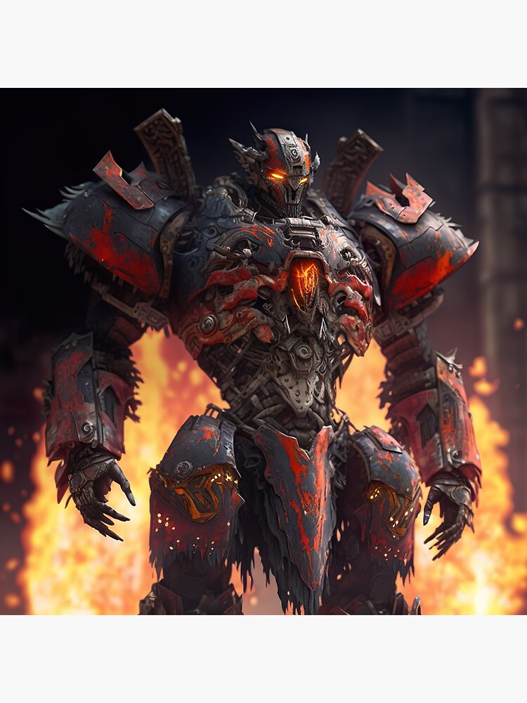 "Flame Mech" Sticker for Sale by GenGallery | Redbubble