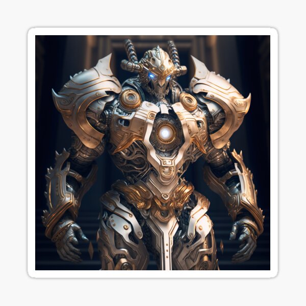 "Holy Warrior Mech" Sticker for Sale by GenGallery | Redbubble