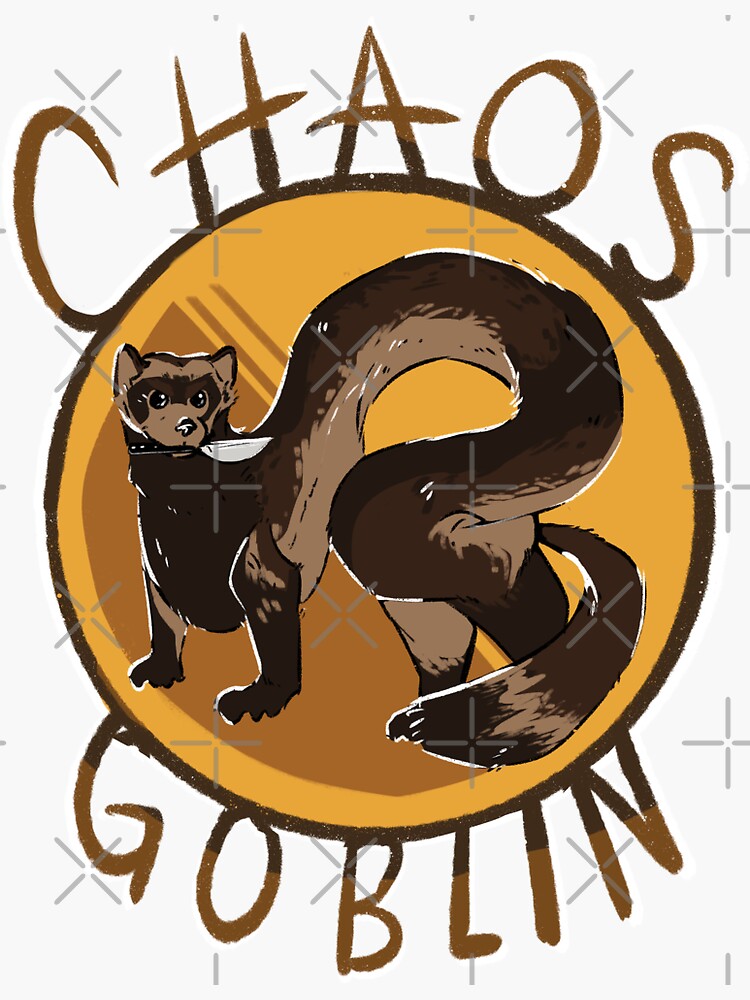 "Chaos Goblin Ferret" Sticker for Sale by ChaoticCrowArt | Redbubble