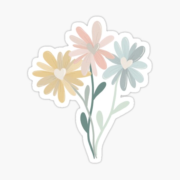 "Heart flowers" Sticker for Sale by ninsey412 | Redbubble
