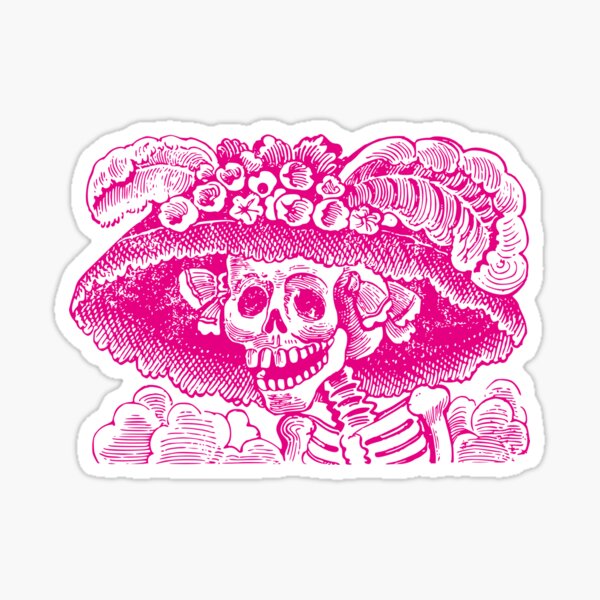"Pink Calavera" Sticker for Sale by Ztudio | Redbubble