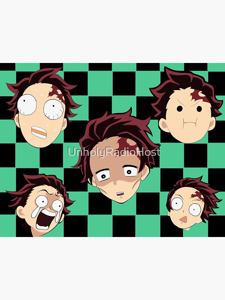 "The faces of Tanjiro" Sticker for Sale by UnholyRadioHost | Redbubble