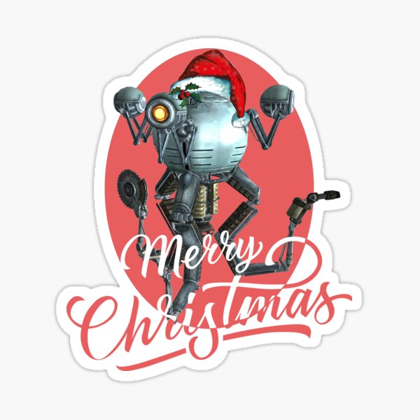 "Mister Handy marry Christmas" Sticker for Sale by Fallout-Lores ...