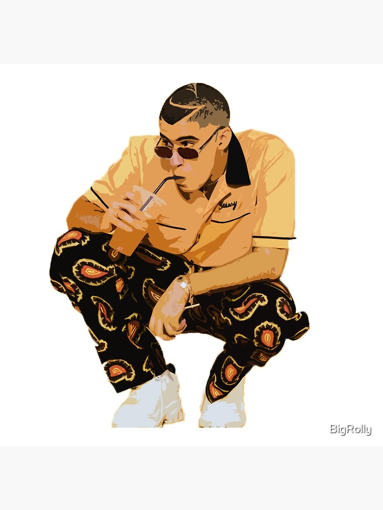 "Bad Bunny Yellow Drawing" Poster for Sale by BigRolly | Redbubble